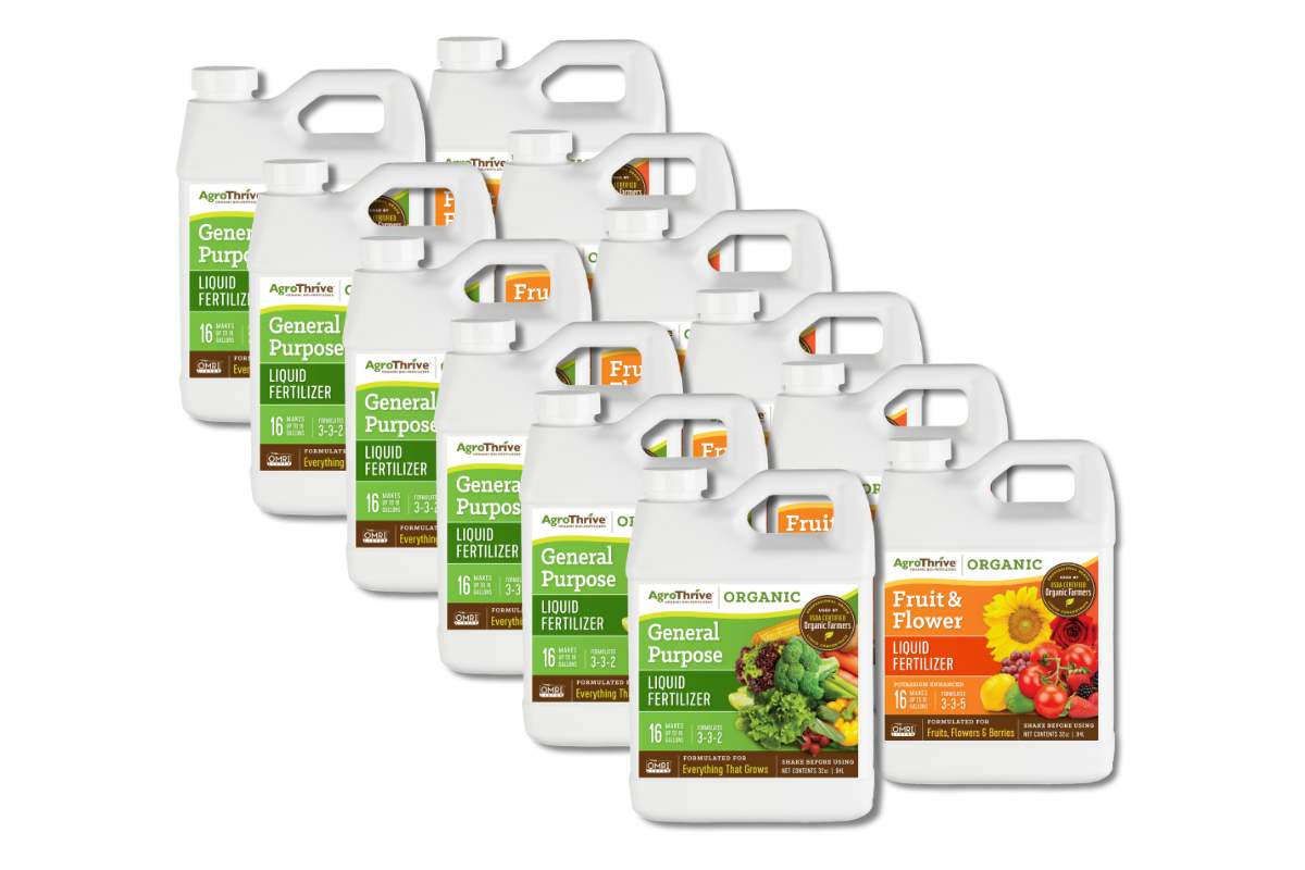 AgroThrive Organic Fertilizer - 32oz Mixed Case | Liquid Fertilizer for ...