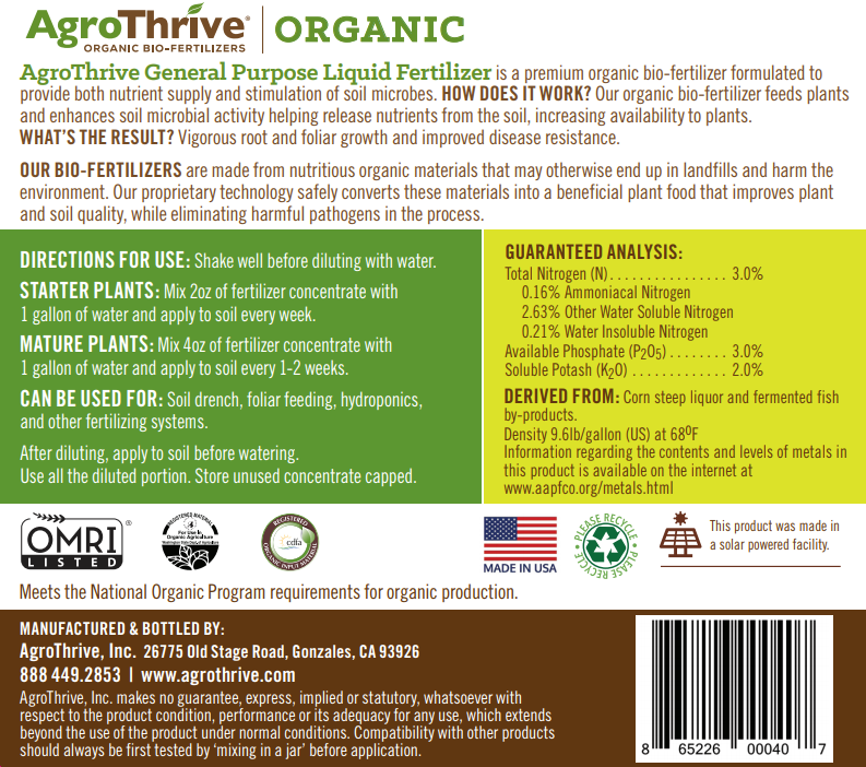 AgroThrive Organic Liquid Fertilizer for Fruits and Flowers | Fast ...